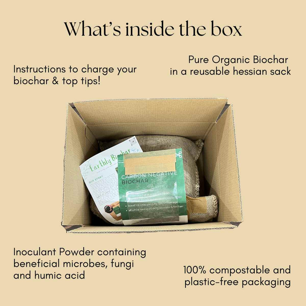 Buy biochar UK | Biochar + inoculant powder | Earthly Biochar